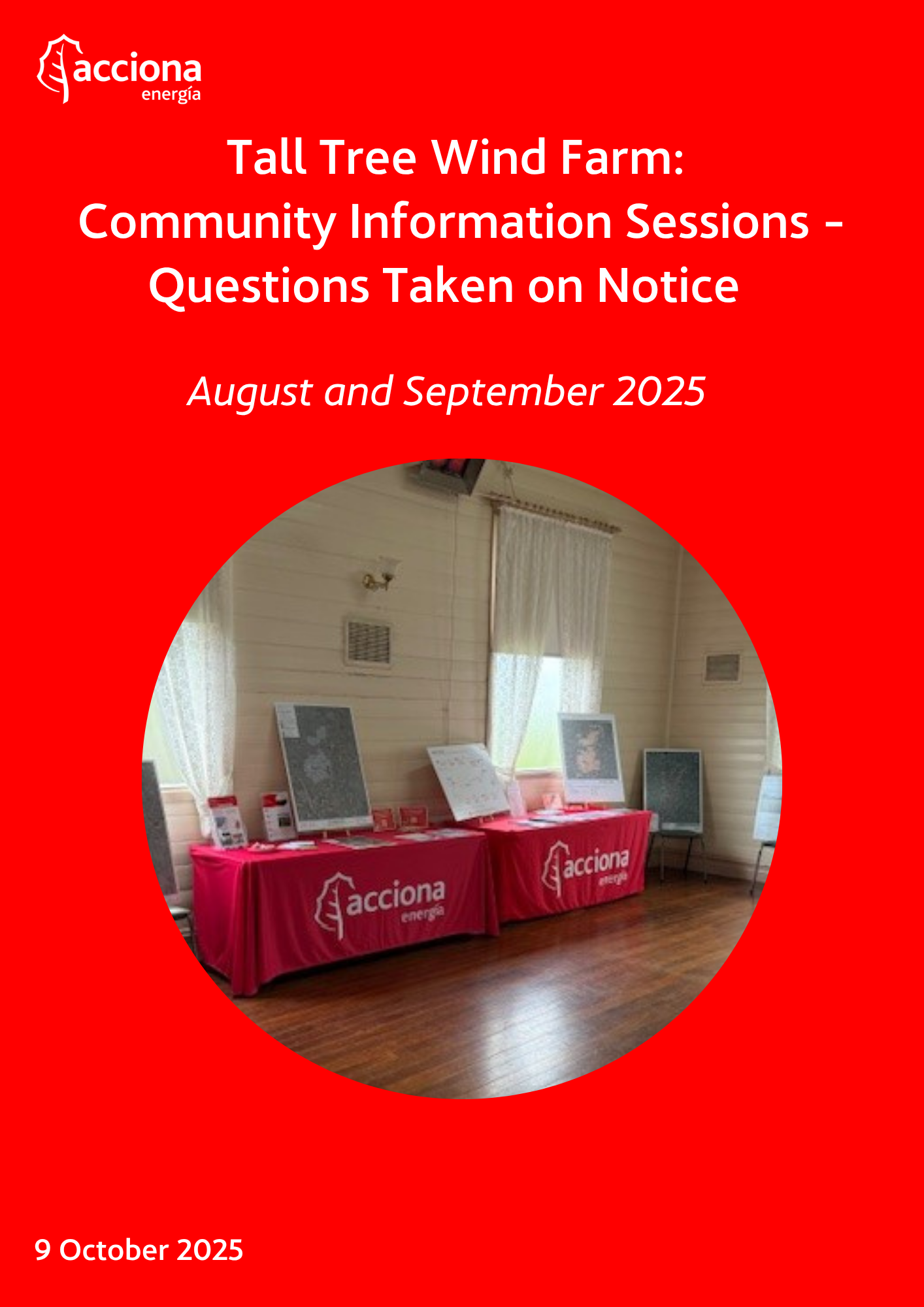 Community Information Sessions - Questions Taken on Notice | Tall Tree ...